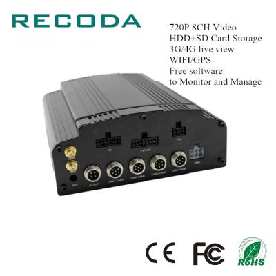 중국 자유로운 R/D 소프트웨어 차 Dvr 비디오 녹화기 4G/WIFI/GPS G 감지기 720P 8CH HDD/SD 판매용