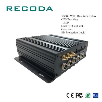 중국 무료 소프트웨어 이동할 수 있는 차량 DVR 1080P는 이중 SD 카드 4G/WIFI/GPS 시내 4Ch 삽니다 판매용