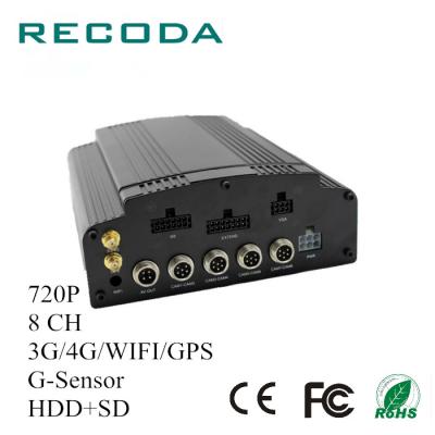 중국 4G/WIFI/GPS G 감지기 이동할 수 있는 차량 기록병 1080P 8 CH HDD/SD Waranty 12 달 판매용