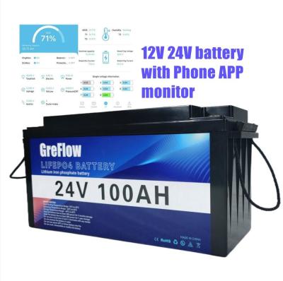Cina 6000 pacchetto della batteria di volte 2560WH 24V 100Ah Lifepo4 con la cellula prismatica in vendita
