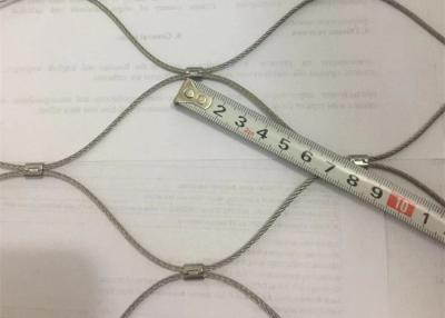 China Stainless Steel Ferrule Cable Mesh / Rope Diamond Ferruled Mesh for sale
