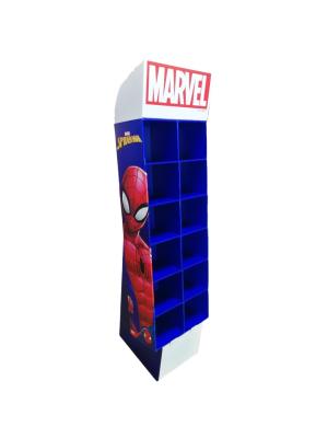 China Glossing Laminated Cardboard Stand Display Pocket Rack For Disney Marvel Advertising for sale