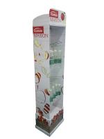 China Custom Wall Mounted Cardboard Display Stand Rack With Peg Hook for sale