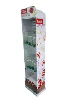China Custom Wall Mounted Cardboard Display Stand Rack With Peg Hook for sale