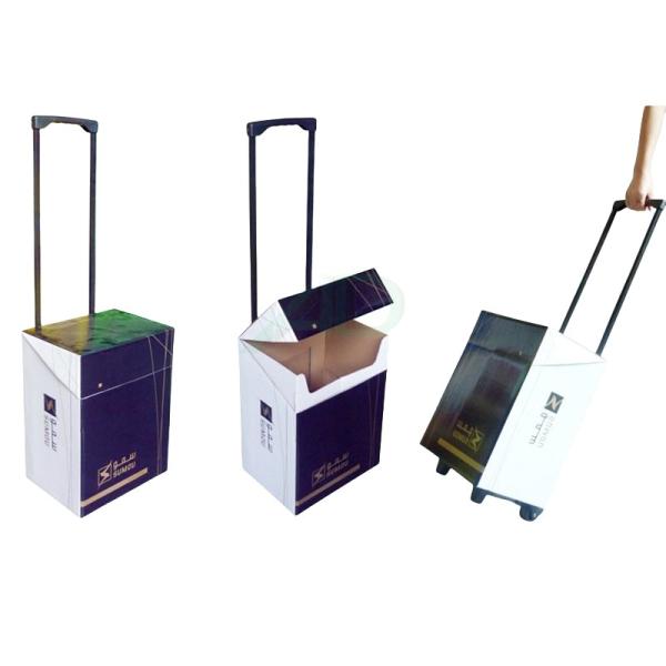 Personalized Paper Cardboard Suitcase Eco Friendly Cardboard Box Trolley