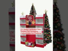 UV-glanzende kartonnen vloerplaten met platte verpakkingen, aanpasbaar voor Kerstmis