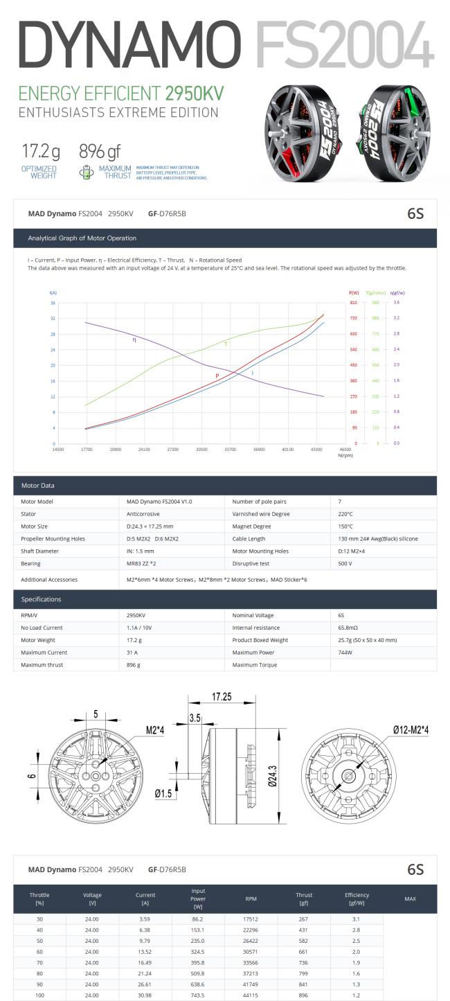 FPV Dynamo FS2004 Brushless DC Motor close-up view