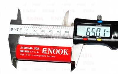 China 3.7V Lithium Ion Battery Cell Mechanical Mod 18650 Battery 2100mAh 50A for sale