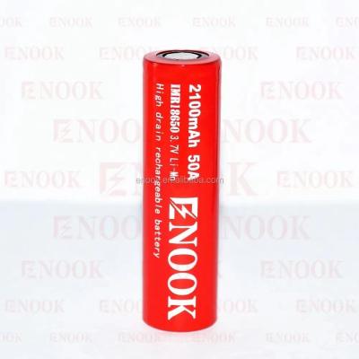 China 3.7V Lithium Ion Battery Cell Mechanical Mod 18650 Battery 2100mAh 50A for sale