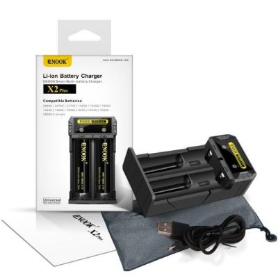 Cina Enook X2 18650 Caricabatterie agli ioni di litio DC 5V 2A Con cavo USB in vendita