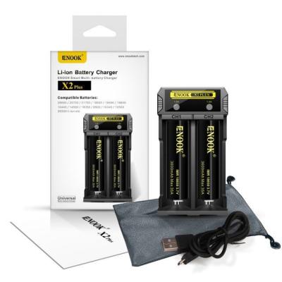 Cina Enook X2 18650 Caricabatterie agli ioni di litio DC 5V 2A Con cavo USB in vendita
