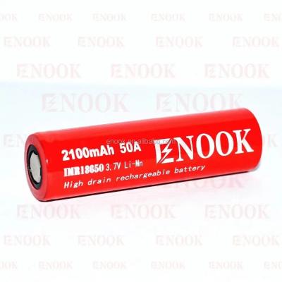 Cina Buona qualità 3.7v 18650 batteria Enook, meccanica mod 18650 batteria 2100mAh 50A in vendita