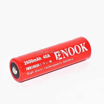 Cina Enook alta velocità di scarica 18650 batteria ricaricabile 2600mah 20A cella della batteria 3.7V in vendita