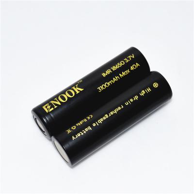 Cina 3100mAh 3.7V 18650 Batterie Li-ion a pulsante 40A Batterie ricaricabili ad alto drenaggio in vendita