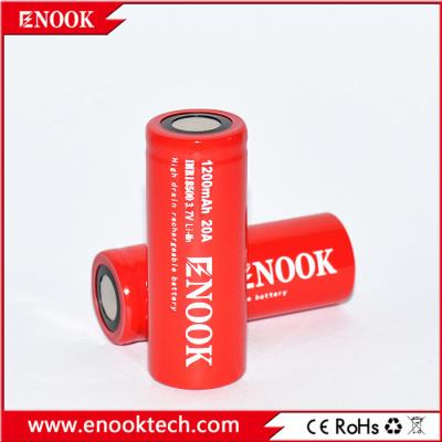 Cina Batteria ricaricabile agli ioni di litio Cella 1200mAh 20A 3.7 V 18500 Batteria al litio in vendita