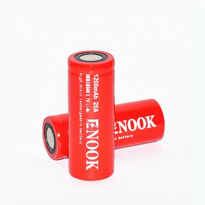 Cina Enook 1200mAh 20A Batteria agli ioni di litio Cella 3.7V 18500 Batteria ricaricabile agli ioni di litio in vendita