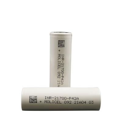 China Authentic original grade-A molicel P42A INR-21700 4200MAH 3.6v lithium rechargeable battery for sale