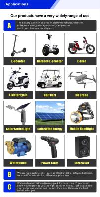 Cina Batterie 1500W Bici elettrici 48v batteria agli ioni di litio 25AH 30ah 40ah con BMS per scooter Ebike in vendita