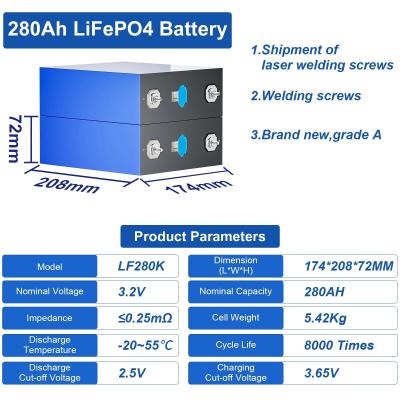 Cina 6000 Vita del ciclo 3.2V 50Ah 100AH 200AH 304AH 310AH Litio ferro fosfato ciclo profondo batteria in vendita