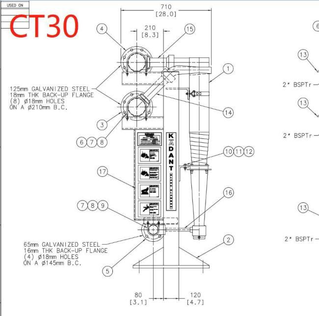 CT30 CT60 Low Consistency Cleaner for Paper Making Machine Equipment