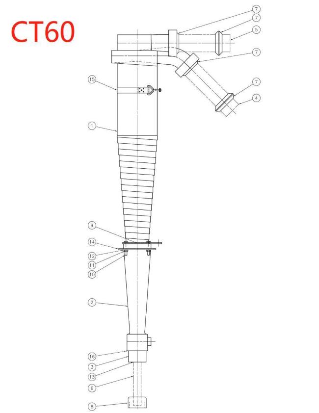 CT30 CT60 Low Consistency Cleaner for Paper Making Machine Equipment