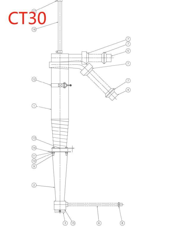 CT30 CT60 Low Consistency Cleaner for Paper Making Machine Equipment