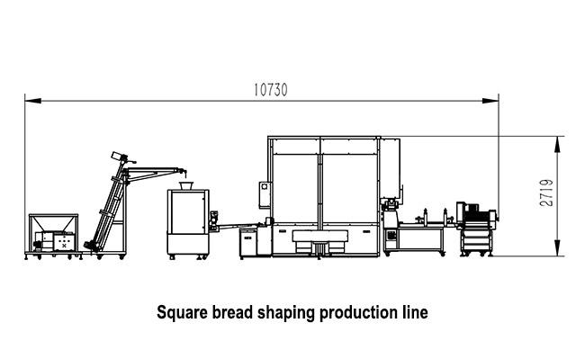 Square bread shaping machine production line