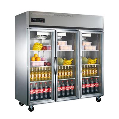 China Customized Commercial Display Freezer 3 Glass Door Freezer For Beer Beverage for sale