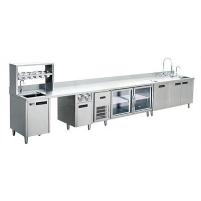 China Multifunctional Bar Counter Cocktail Station Stainless Steel Counter Freezer Commercial for sale