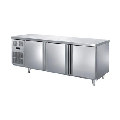 China Smart Refrigerated Workbench 3 Door Prep Fridge Pizza Prep Counter Fridge for sale