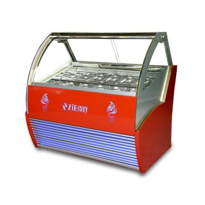 China Italian Ice Cream Display Refrigerator -18°C~-22°C Gelato Display Freezer for sale