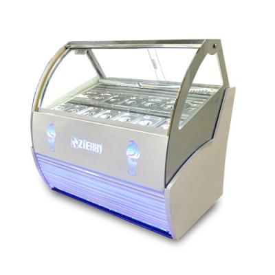 China Italian Ice Cream Display Refrigerator -18°C~-22°C Gelato Display Freezer for sale