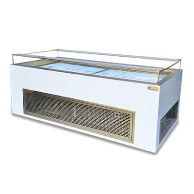 China Middle Island Display Freezer Marble Countertop Commercial Island Freezer for sale