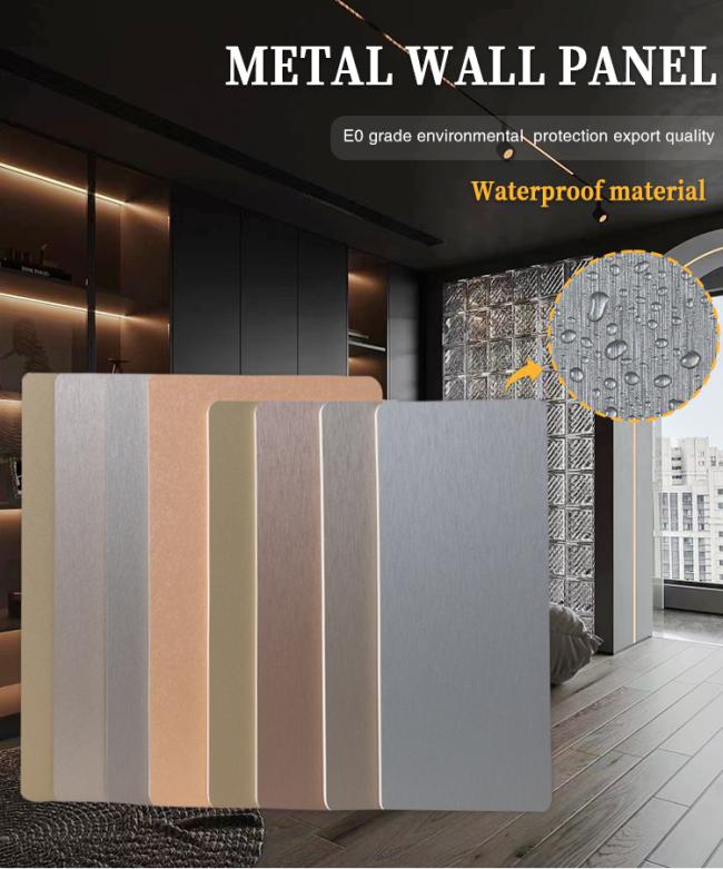 Metal Wooden Veneer Interior Composite Coating Board PETG Metallic Wall Panel