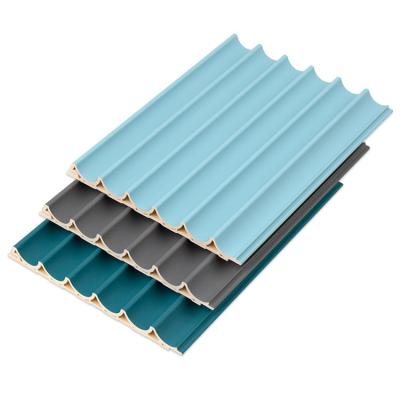 Cina Pannello rotondo 15mm all'aperto della griglia del soffitto di legno decorativo di 3D WPC in vendita