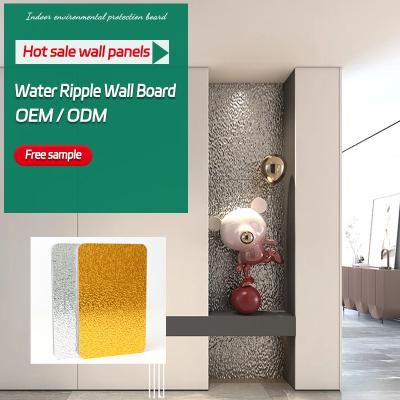 Cina il legno di legno di bambù della fibra di 8mm riveste i pannelli di pannelli senza pittura interni dell'ondulazione dell'acqua 3D della decorazione della parete in vendita