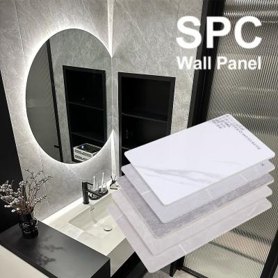 Cina pannello di muro SPC marmo impermeabile doccia bagno senza cuciture foglio di decorazione murale interna in vendita
