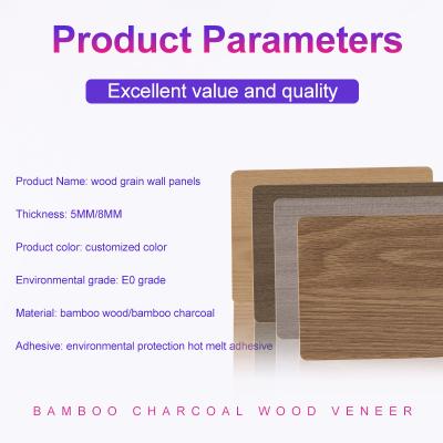 Cina Legno di bambù Carbone di legno Veneer 1220*2440*5/8mm Retardante la fiamma Legno di bambù Carbone di legno Eco-friendly Foglio di marmo Pannello murario di legno di bambù Pannelli decorativi interni in vendita