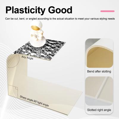 Cina Pannello a ondulazione d'acqua in vendita 1220*2440*5/8mm Retardante la fiamma Bambù Legno di carbone Eco-friendly PET 3D Pannelli a parete interni di rivestimento di legno a ondulazione d'acqua per TV in vendita