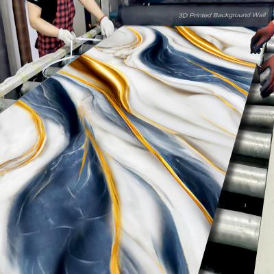 中国 高品質1220*2440*5/8mm防水性と耐摩耗性のある曲げ可能な竹炭木目PVC環境に優しい高光沢大理石木目壁用ベニヤ 販売のため