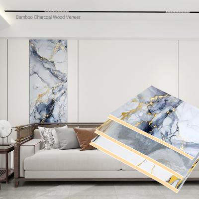 China Modern Bamboo Charcoal Marble Wall Panel Waterproof And Fireproof Wood Veneer For Household Villa And Office Wall Decoration for sale