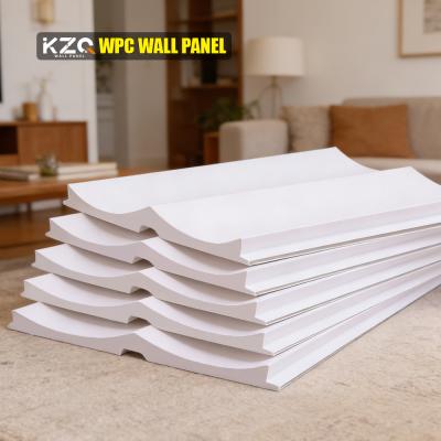 China WPC Fluted Wall Panel Decorative Indoor TV Wall PVC WPC Wall Panel for sale