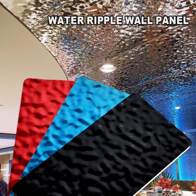 China Luxury Factory Supply Water Ripple Wall Panel Environmentally Friendly Carbon Crystal Board for sale