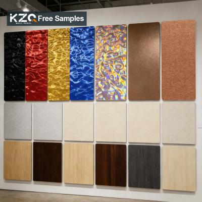 China Water Ripple Ceiling Panel Interior Decoration PVC Wave Wall Panel Bamboo Charcoal Wood Veneer for sale