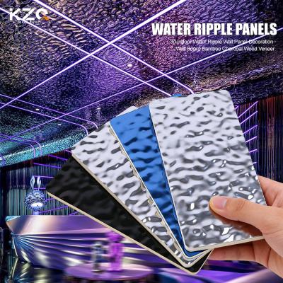 China 3d Indoor Water Ripple Wall Panel Decoration Wall Board Bamboo Charcoal Wood Veneer for sale