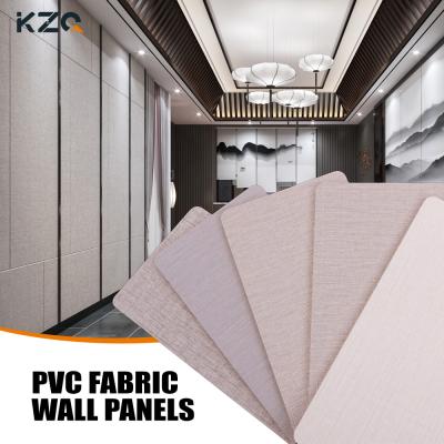 China Bamboo Charcoal Wood Veneer PVC Fabric Wall Panel For Commercial Office Building for sale