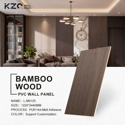 China Indoor Decorative PVC Wood Grain Wall Panels Multiple Colors Can Be Customized Bamboo Fiber Wall Panel for sale