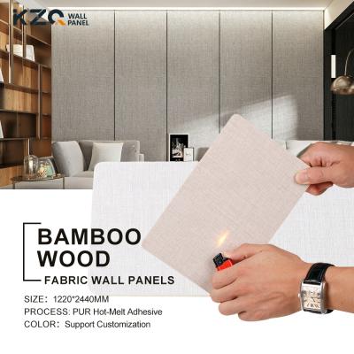 China Formaldehyde-Free And Grade B Fire Retardant Bamboo Wood Fiber Fabric Wall Panel for sale