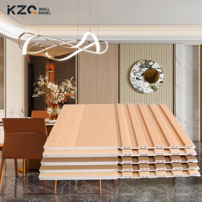China Hotel Decoration Modern Wood Grain Wood Veneer Bamboo Fiber Wall Panel for sale