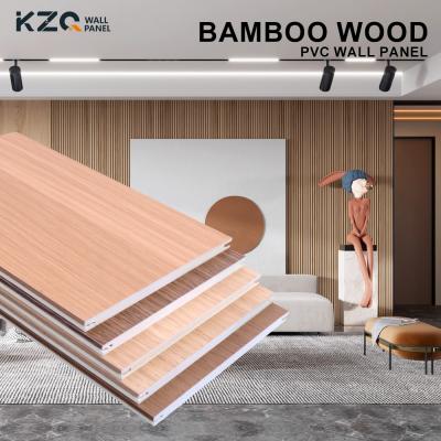 China Bamboo Wood Grain Wall Panel Interior Decorative Wood Fiber Board Master Bedroom Sanctuary for sale
